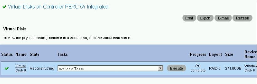 Adding space to a vDisk on a PERC 5/i Controller Part 1 of 3 – A little tech blog
